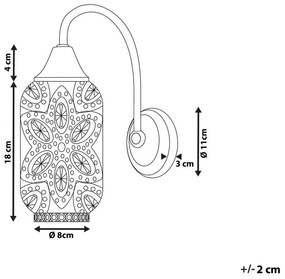 Dekorativní nástěnná lampa niklová SYSOLA Beliani