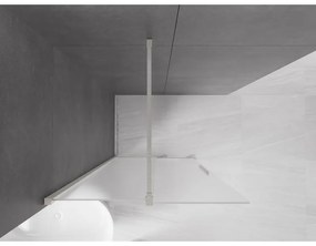 Mexen Velar, sprchová zástěna s posuvnými dveřmi Walk-in 90 x 200 cm, 8mm sklo námraza, broušená ocel, 871-090-000-33-97