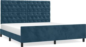 Rám postele bez matrace tmavě modrý 160x200 cm samet 3125950