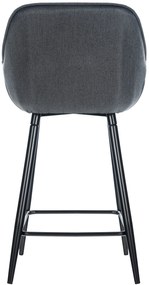 Barová židle Baycliff - látkové čalounění | tmavě šedá