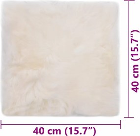 Podsedáky na židle 2 ks bílé 40 x 40 cm pravá ovčí kůže 283885