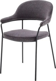 Tmavě šedá jídelní židle s područkami Kindersley – Unique Furniture