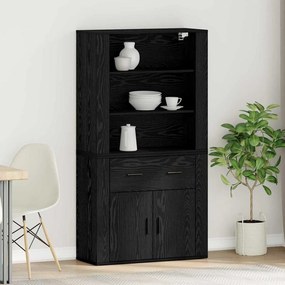 Vysoký bufet Černý dub 80 x 33 x 150 cm Kompozitní dřevo 3333080