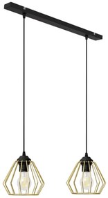 Lustr na lanku AGAT 2xE27/15W/230V zlatá/černá