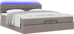 Osmanský rám postele s matracíes taupe 200x200cm textil 3312420