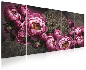 Malvis ® Vícedílný obraz Mandala s růžemi Velikost (šířka x výška): 100x45 cm