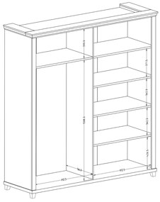 Helvetia Designová šatní skříň Evora 2 - zelená / dub lefkas
