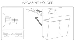 Kovový/z eko kůže stojan na časopisy Hippo L – LIND DNA