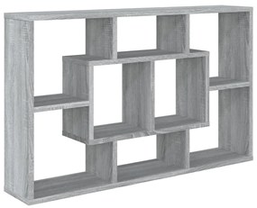 Nástěnná police šedá sonoma 85 x 16 x 52,5 cm kompozitní dřevo