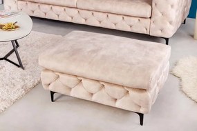 Designový taburet na sezení Barock Style šampaňská samet 90cm