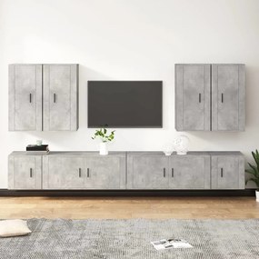 vidaXL 8dílný set TV skříněk kompozitní dřevo [3188704] Barva: Betonová šedá