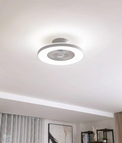 Stropní ventilátor Lindby Smart LED Paavo, bílý, tichý, Tuya