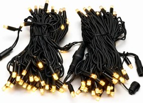 Eco Fix LED světelný řetěz venkovní, 20 m, teple bílá, 120 diod, černý kabel, IP67, 36V