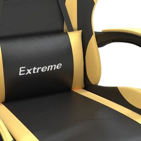 vidaXL Otočná herní židle umělá kůže [349576] Barva: Černo-zelená