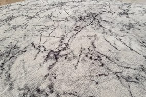 HU Šedo-bílý koberec Plush Deluxe Mramor Rozměr: 50x80 cm
