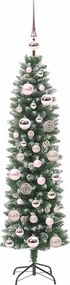 Umělý štíhlý vánoční strom Zelená a bílá 120 cm 3395271