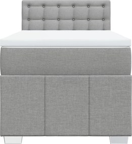 Box spring postel s matrací světle šedý 100 x 200 cm textil 3286993