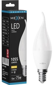 Mexen Nova LED žárovka plamínek E14, C37, 10W, Teplá - 3000K, 1055 lm - L106-E14-1030-01