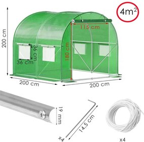 Zahradní foliovník 2x2x2m 4m2 SPRINGOS GT0001