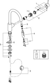 GROHE 31483DC2 - Dřezová baterie CONCETTO nerez