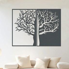 dřevo života Dřevěný strom na zeď DUALITY Zvolte barvu dekoru: Antracitová, Rozměry šxv (cm): 80x60