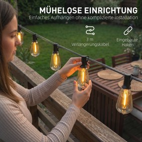HOMCOM 50 LED světelných závěsů, 18 m připojitelných pohádkových světel, odolnost proti stříkající vodě IP44, vnitřní i venkovní dekorace