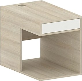 Kancelářský kontejner na PC pro stoly FUTURE, 1 zásuvka, 500 x 750 x 600 mm, bílá/dub přírodní