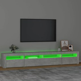 TV skříňka s LED osvětlením betonově šedá 240x35x40 cm 3152725