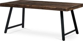 Autronic Jídelní stůl, 180x90x76 cm, MDF deska, dýha odstín borovice, kovové nohy, černý lak HT-536 PINE