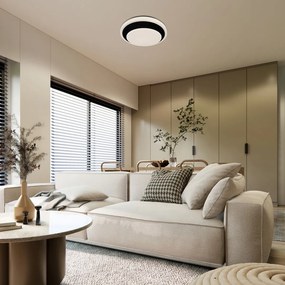 Rabalux Bílo-černé stropní LED svítidlo Barbora 380mm 24W 71273
