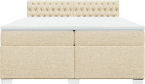 Box spring postel s matrací krémová 200x200 cm textil 3288307