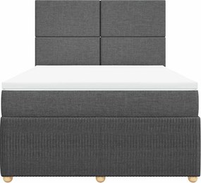 Box spring postel s matrací tmavě šedý 140 x 190 cm textil 3294345