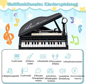 Costway Dětský klavír s mikrofonem a stoličkou TM10060DK