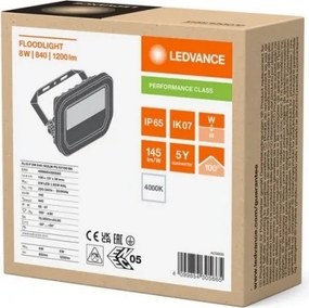 LED reflektor LEDVANCE FLOODLIGHT černý 8W/6W 1200lm/850lm 4000K neutrální bílá IP66