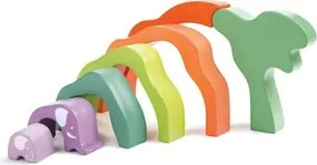 Hape Duhové stohovací kostky Safari - sloni / od 2 let
