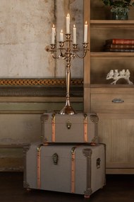 Sada 3 kufrů z MDF olivově zelená/hnědá – 54*35*35 cm