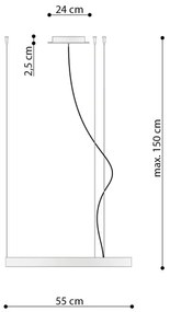 Thoro TH.216 - LED Lustr na lanku RIO LED/30W/230V CRI90 3000K pr. 55 cm zlatá