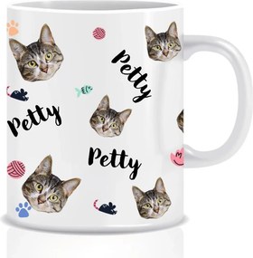Personalizovaný klasický bílý keramický hrníček 300 ml s mazlíčky