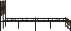 Kovový rám postele bez matrace kouřový dub 193 x 203 cm 3308488