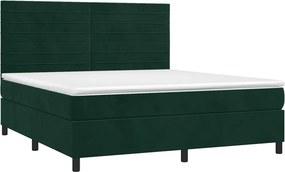 Box spring postel s matrací tmavě zelená 160x200 cm samet 3143094