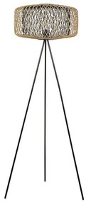 Bambusová stojací lampa světlé dřevo/černá JAVARI Beliani