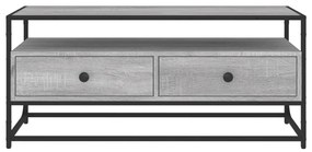 TV skříňka Elida - 100x35x45 cm - kompozitní dřevo + ocel | šedá sonoma