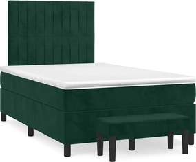 Box spring postel s matrací tmavě zelená 120 x 200 cm samet 3137956