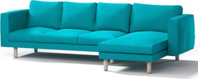 Potah na pohovku IKEA Norsborg 4-místná se šezlongem barva modrá látka pletený vzor