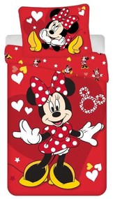 JERRY FABRICS Povlečení Minnie Red heart Bavlna, 140/200, 70/90 cm