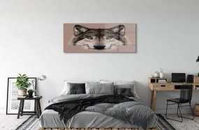 akrylový obraz malované vlk 120x60 cm
