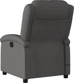 Masážní křeslo s polohovacím mechanismem, šedé, pravá kůže 3205473