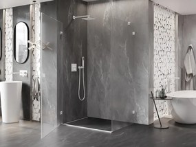 Mexen Lunar-B, výklopný sprchový kout levý 100 x 80 cm, 8mm čiré sklo, bílý profil, 832-100-080-20-00-L
