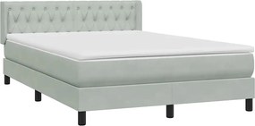 Box spring postel s matrací světle šedá 160x210 cm samet 3318369