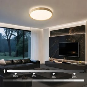 Brilagi-LED Stm. strop. sv. CORVO LED/72W/230V 3000-6000K dek. dřeva pr.50 cm+DO
